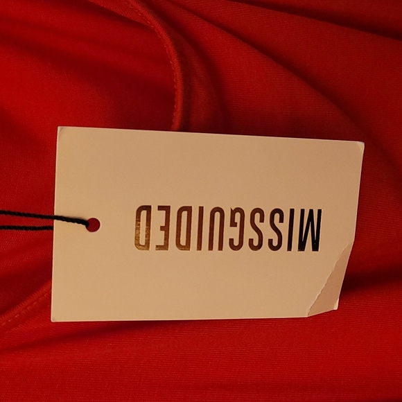 Missguided | Dresses | Nwt Missguided Cut Out Front Halter Red Mini ...